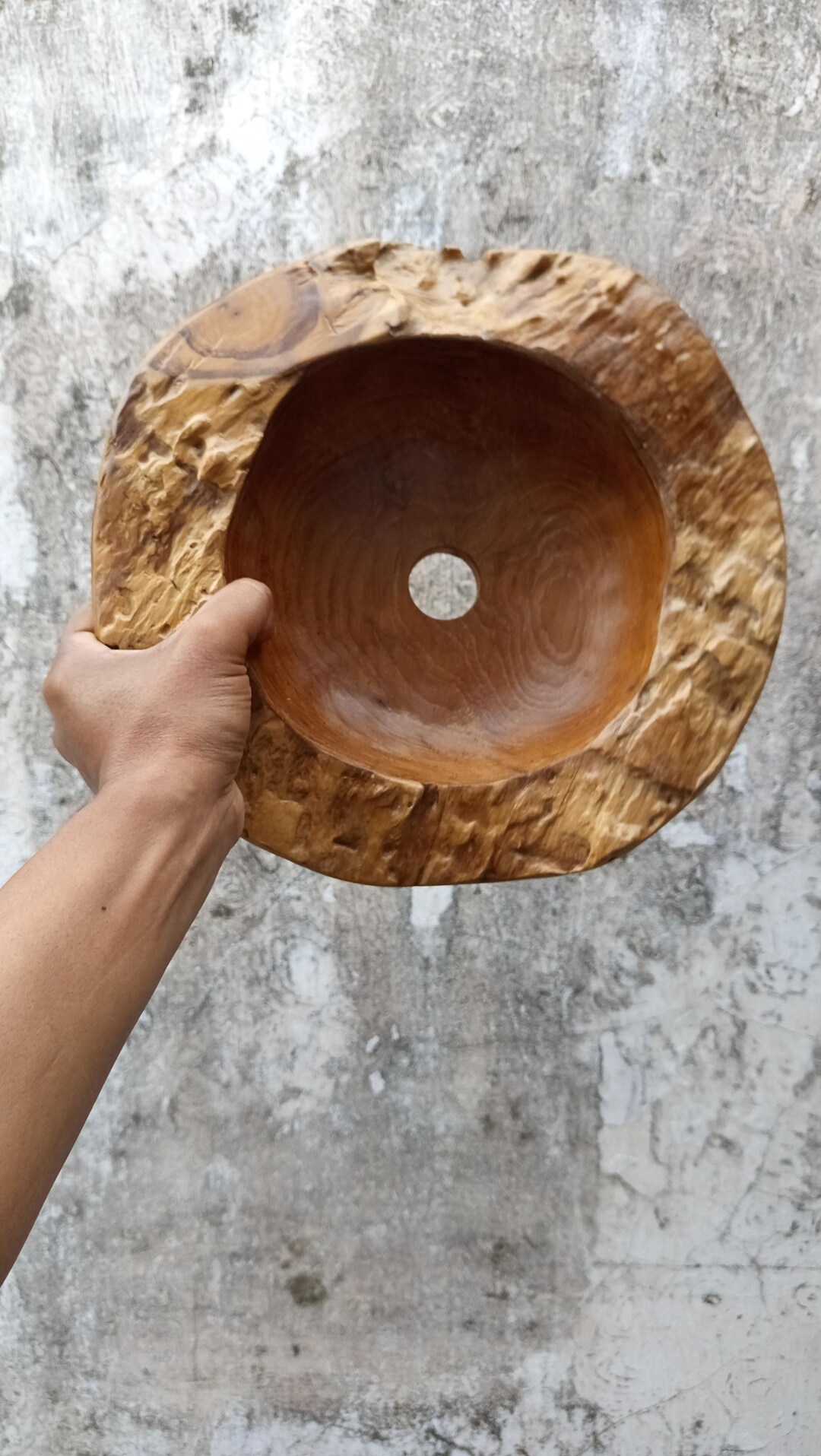 Teak Wood Basin Sink Wastafel 30 Cm Round 10 Cm Depth - Etsy