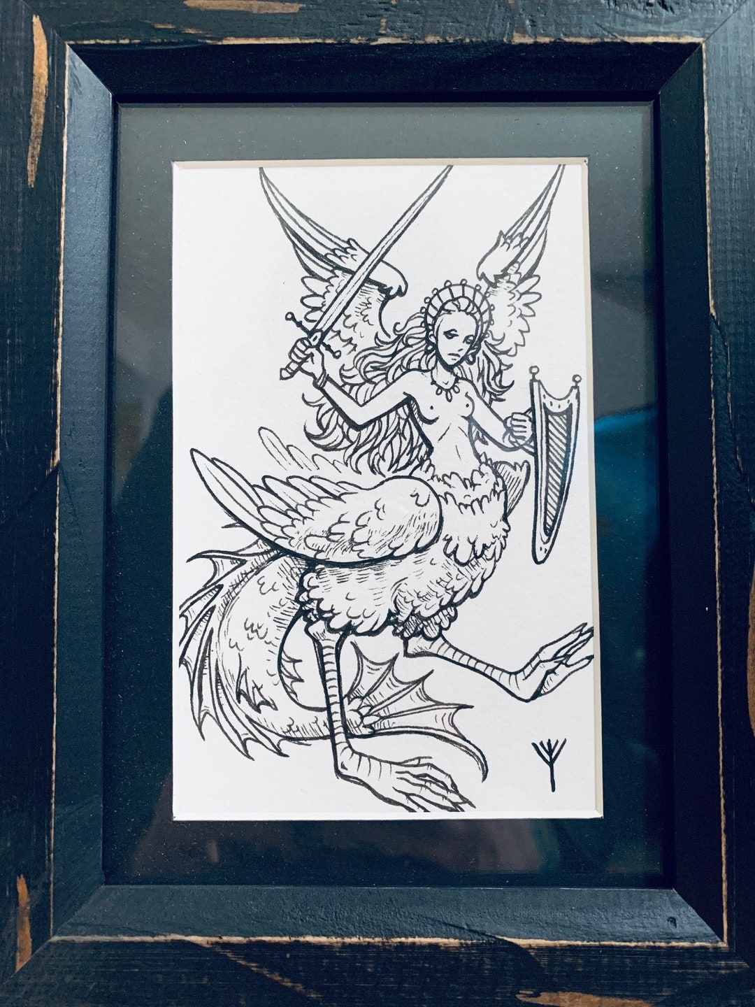 Vengeful Chicken - +2 FREE PRINTS - Art - Ink Drawing - Woman ...