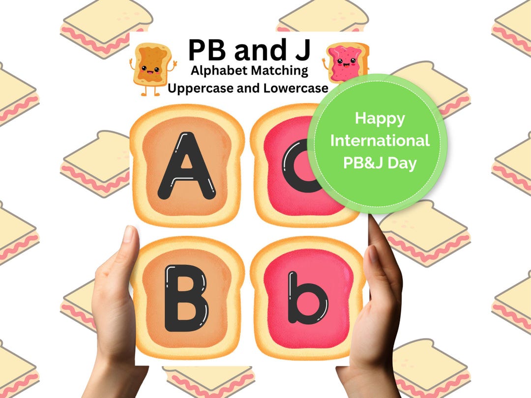 PB&J Alphabet Matching Printable: Uppercase Lowercase Letters (digital ...