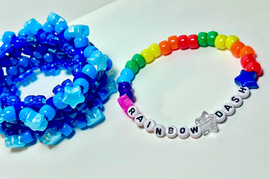 Rainbow Dash—mlp Kandi Rotator Cuff Bracelet With Kandi Single ...