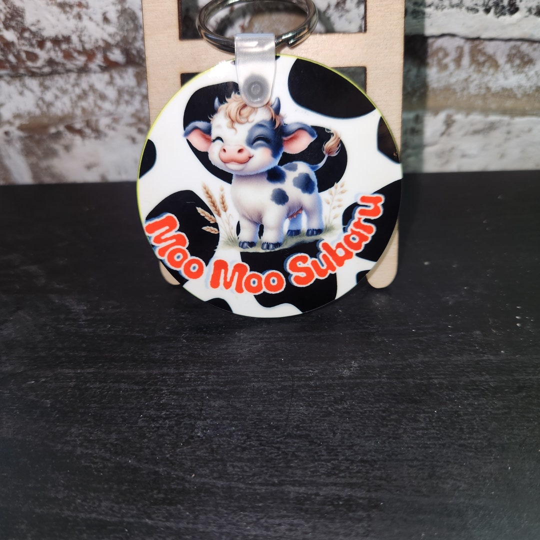 Moo Moo Subaru Cow Keychain 1 - Etsy