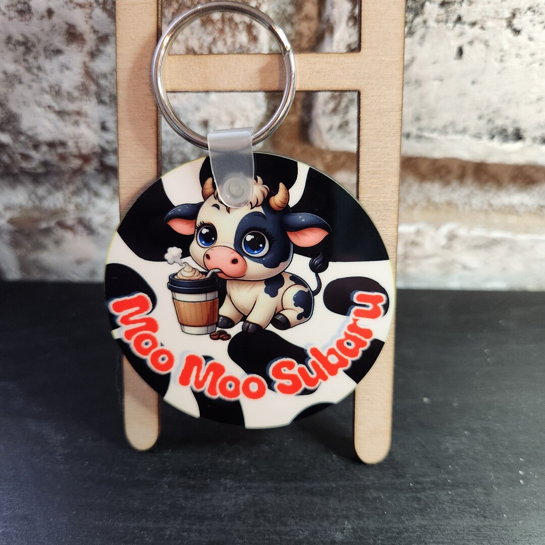 Moo Moo Subaru Coffee Cow 1 Key Ring - Etsy