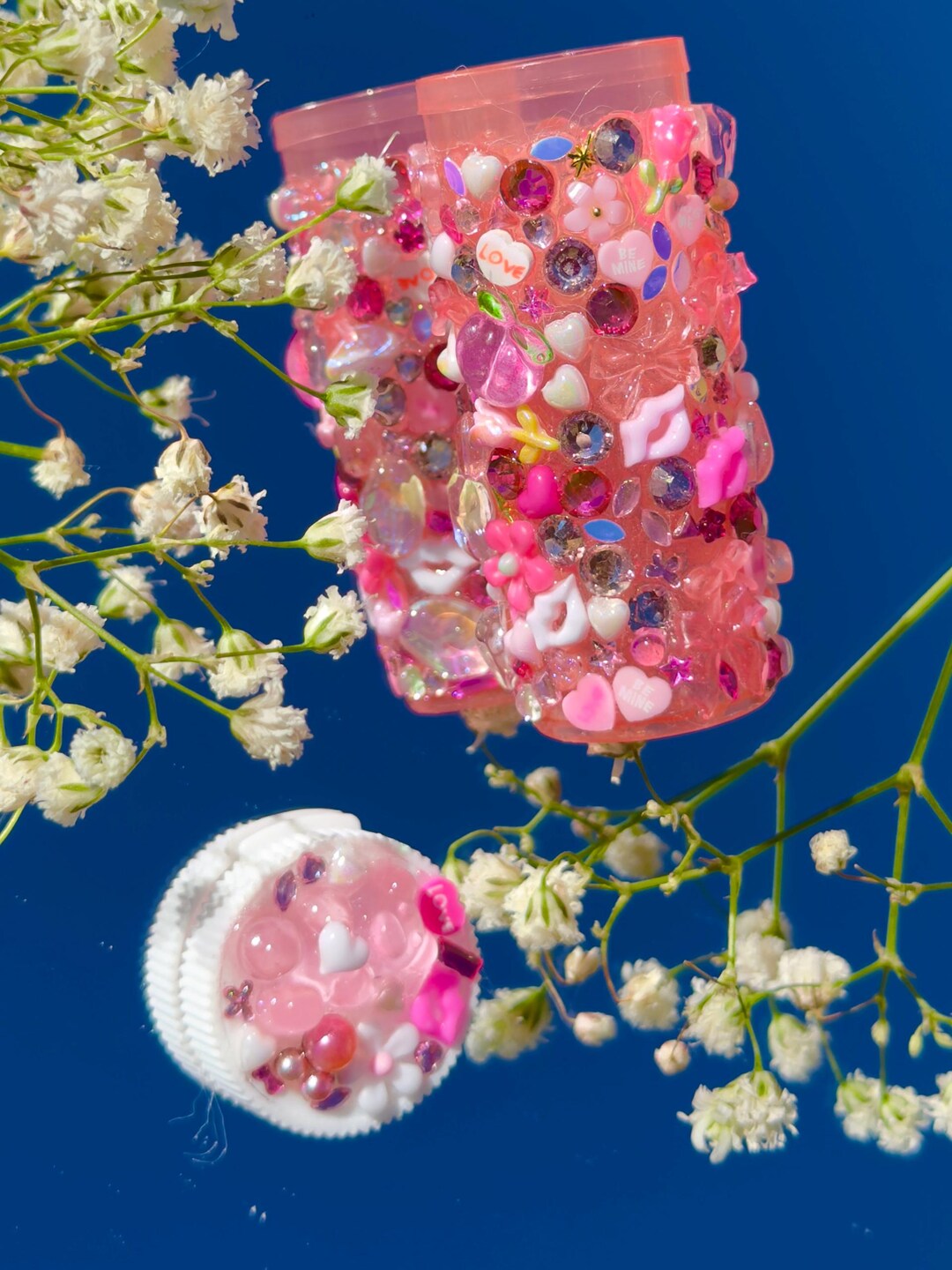 Bedazzled Pink Theme Rhinestone Medicine Bottle – Kawaii Pink Travel ...