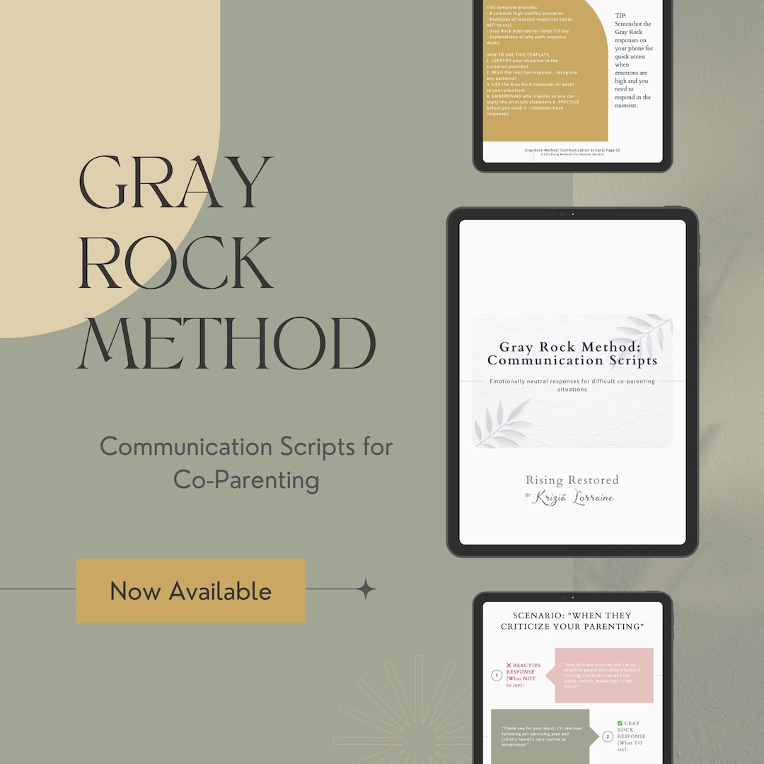 Gray Rock Method Communication Scripts | Co-parenting With Narcissist ...