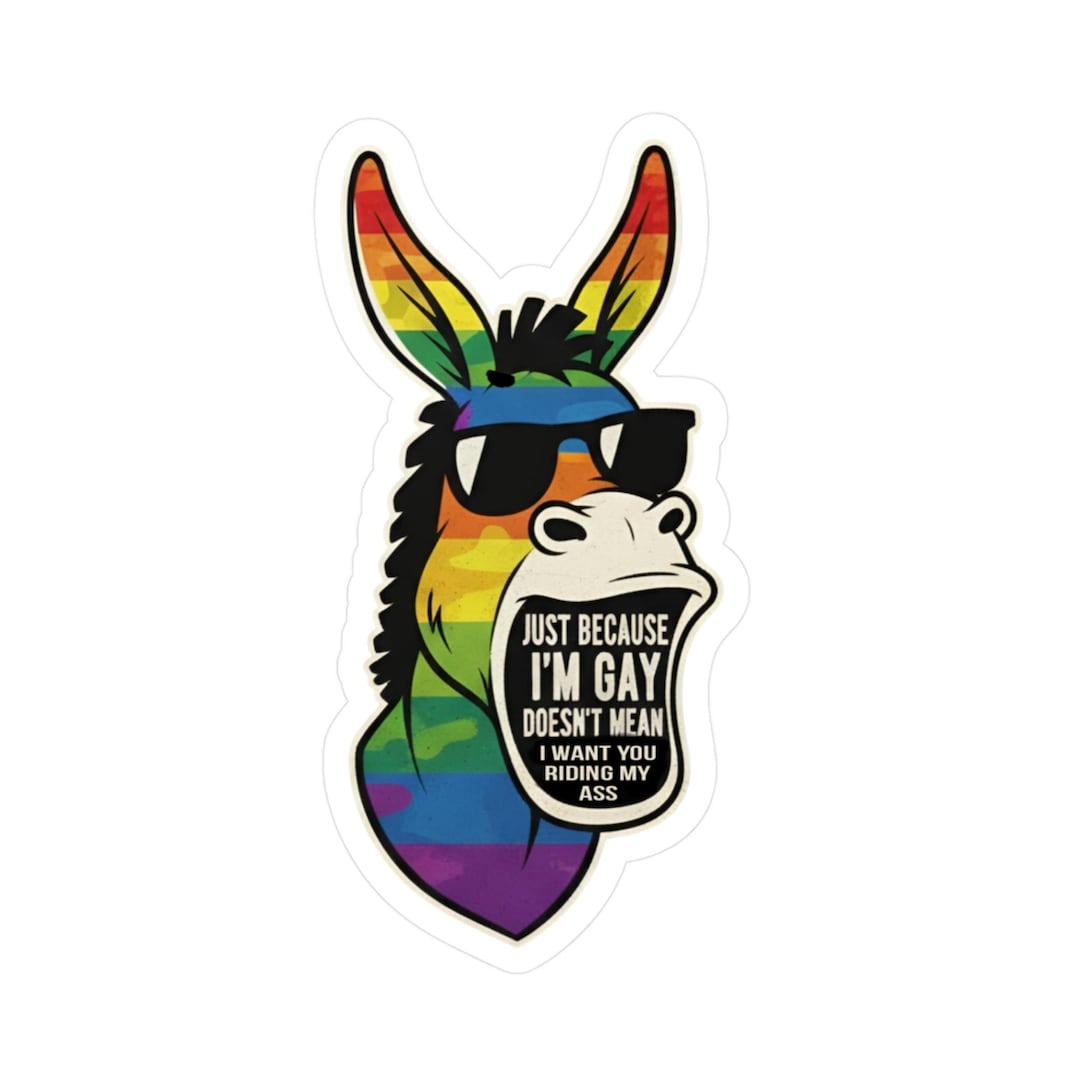Rainbow Donkey Bumper Sticker - Etsy