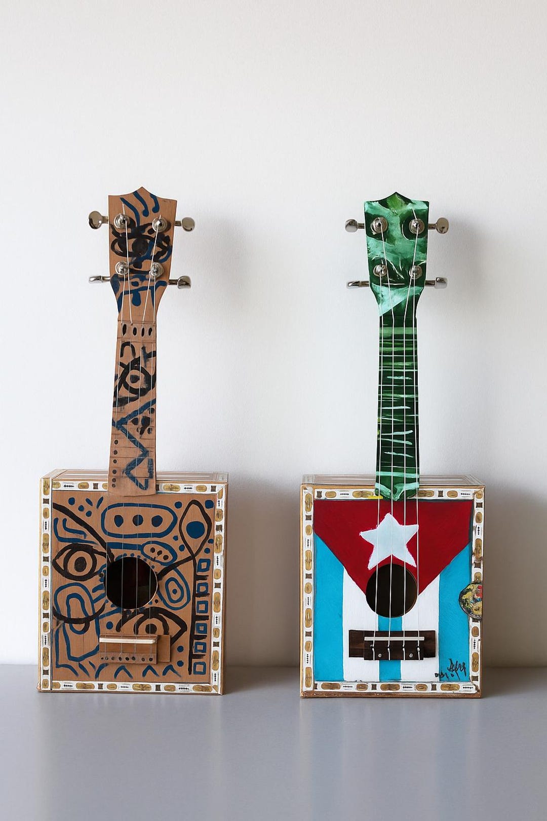 Left-handed Cigar Box Ukuleles, Playable, Tunable, Afro-caribbean ...
