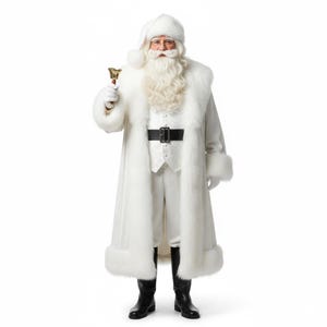 Elegant White Velvet Santa Suit Full Set Luxury Christmas Costume, Fur ...