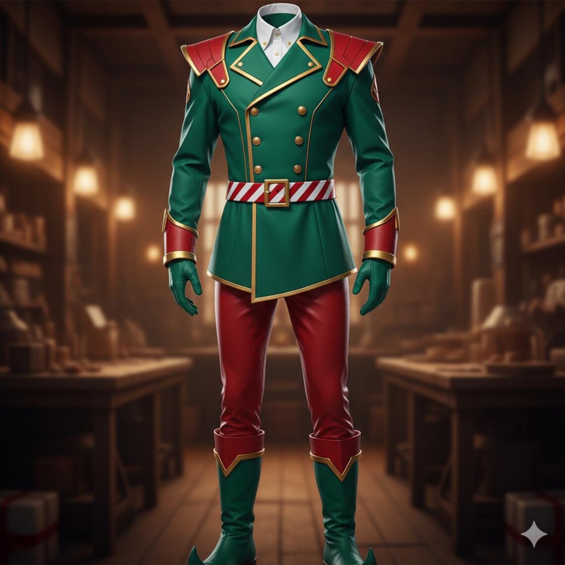 Festive Fantasy Elf Uniform Costume | Premium Christmas Cosplay Jacket ...