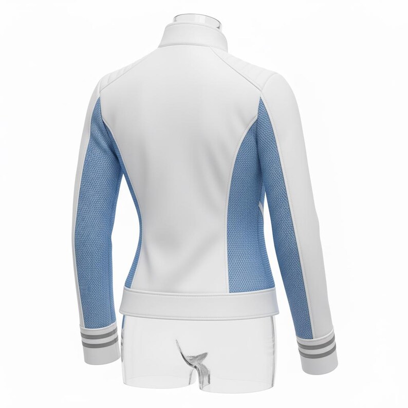 Futuristic Sci-fi Uniform Jacket | White & Blue Mesh Space Exploration ...