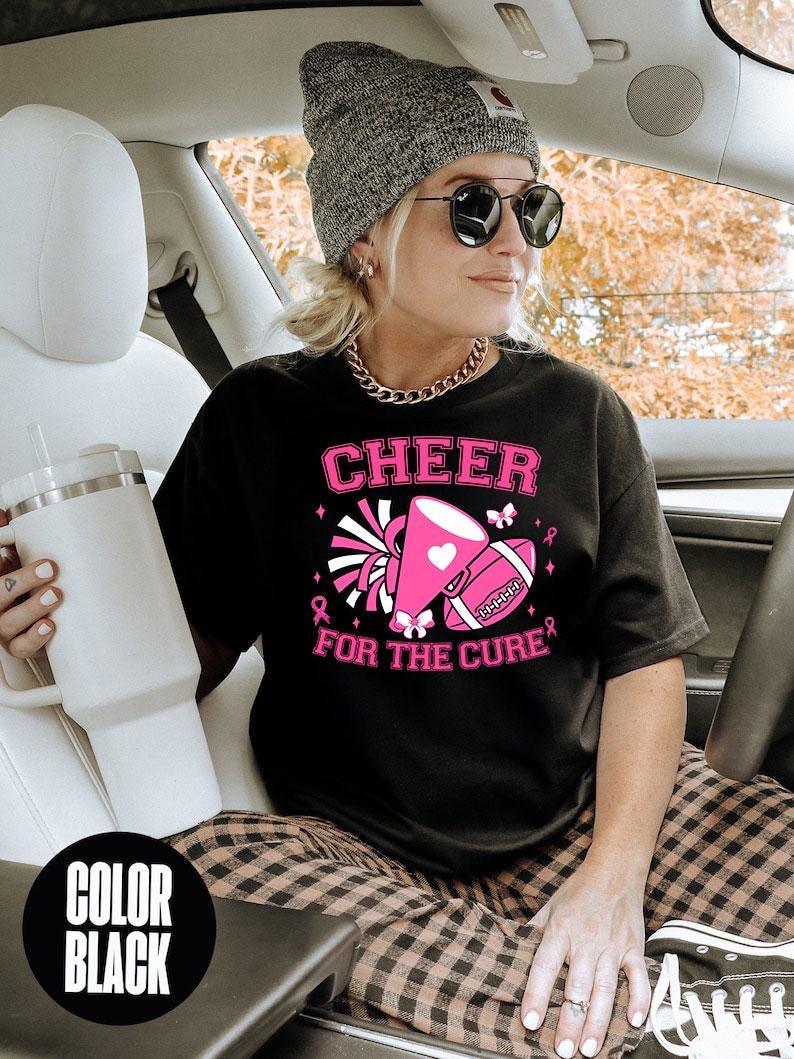 Cheer for the Cure Cheer Pink Ribbon Football Women Girls PNG Digital ...