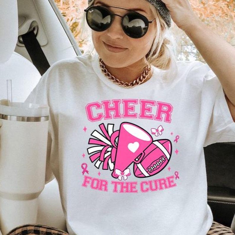Cheer for the Cure Cheer Pink Ribbon Football Women Girls PNG Digital ...