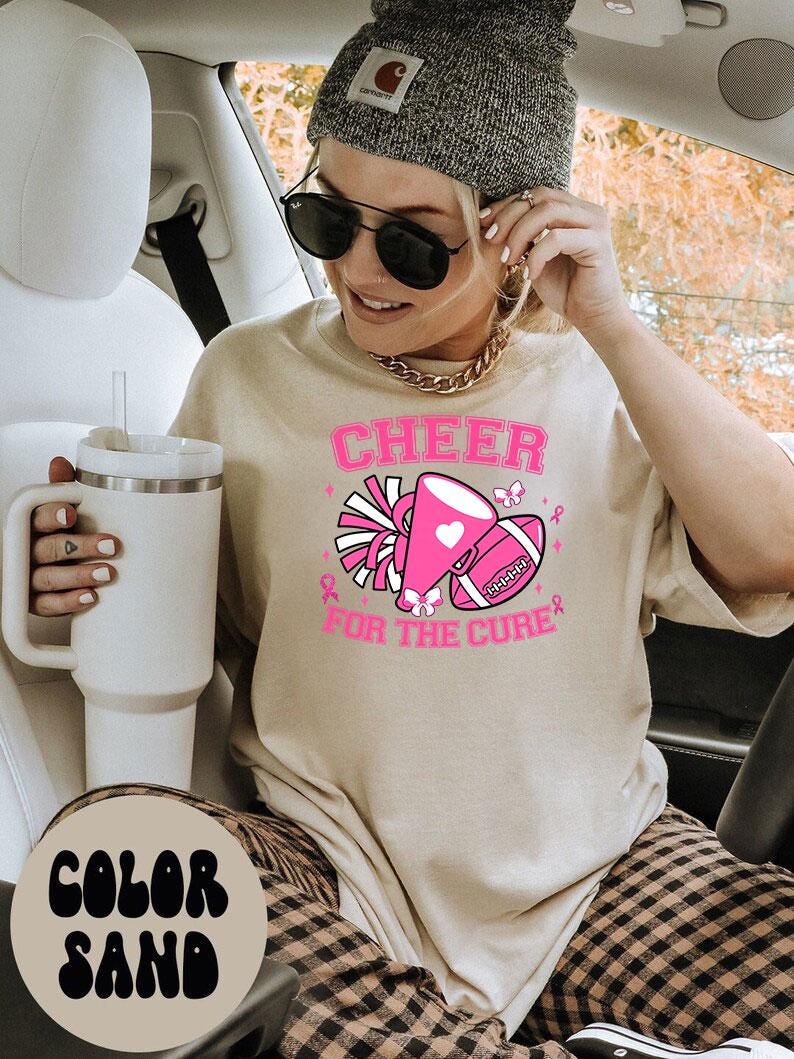 Cheer for the Cure Cheer Pink Ribbon Football Women Girls PNG Digital ...