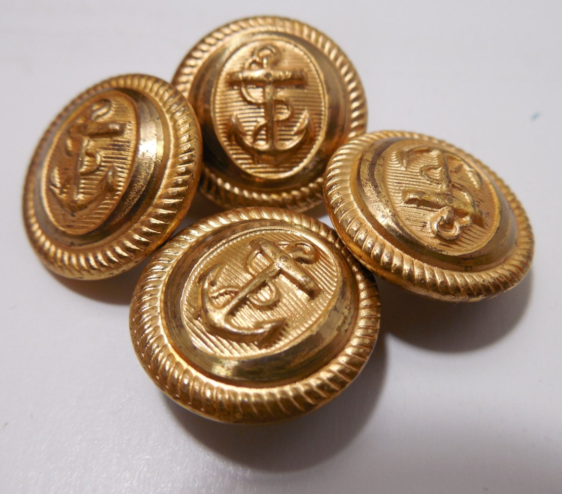 Maritime Brass Shank Buttons Uniform Maritime Buttons Anchor | Etsy