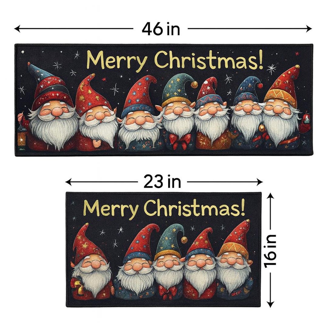 Christmas Gnomes Rug Set | Festive Holiday Home Decor | Kitchen Mat ...