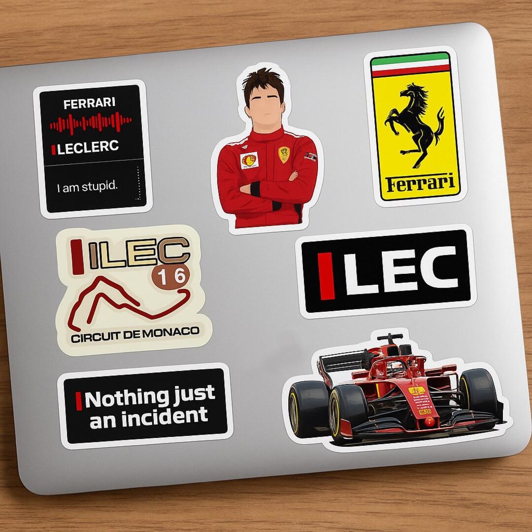 Charles Leclerc Sticker Pack, Leclerc Sticker, Formula 1 Sticker, F1 ...