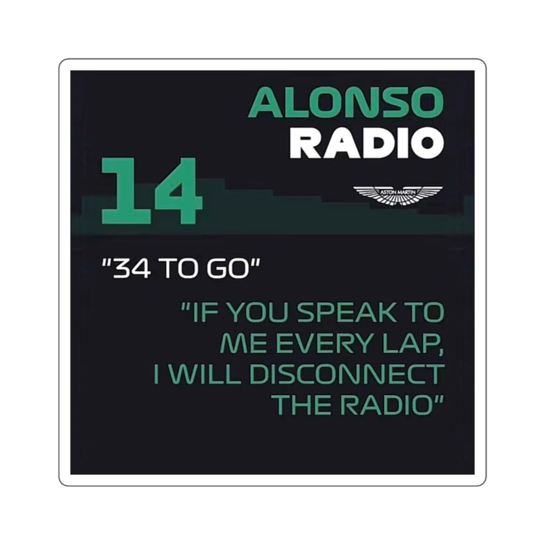 Alonso - If You Speak to Me Every Lap, I Will Disconnect the Radio - Etsy