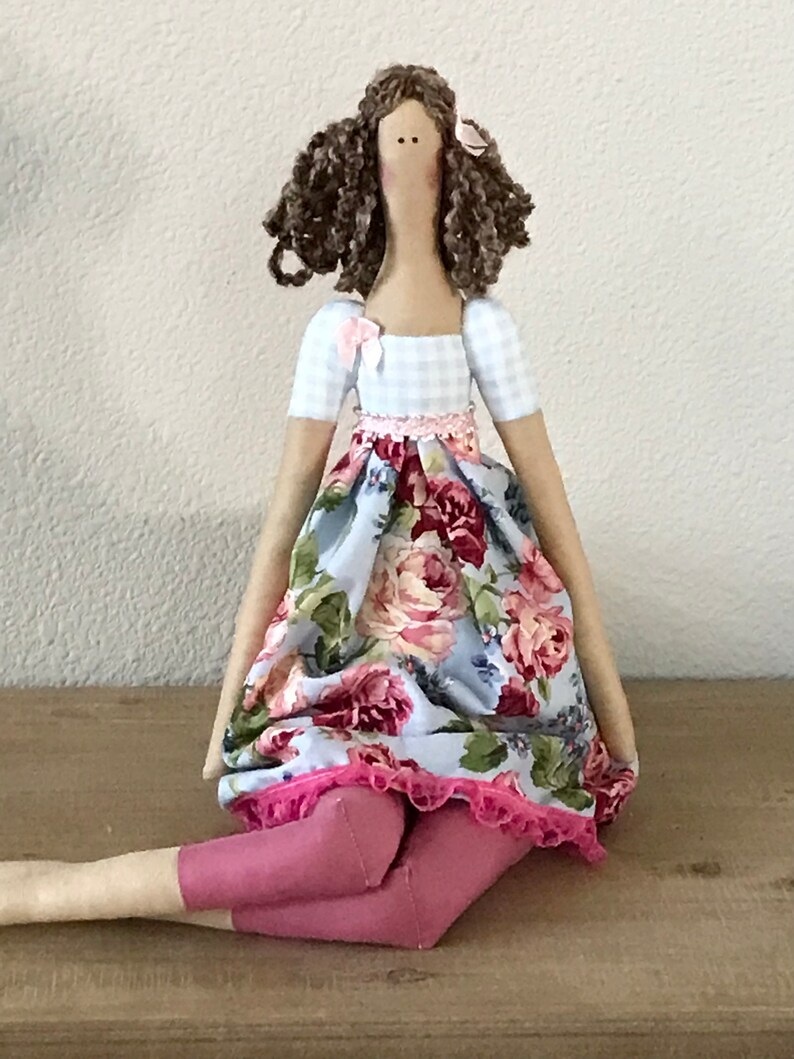 Tilda Doll Handmade Rag Doll Cloth Doll Textile Doll Blue Pink | Etsy