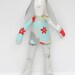 Stuffed Bunny Toy Easter Rabbit Hare Handmade Bunny Doll Floral Plush ...
