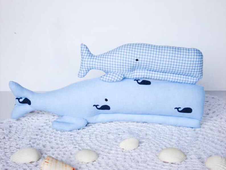 Stuffed Whale Toy Plush Softie Blue Whales Nautical Aquatic - Etsy