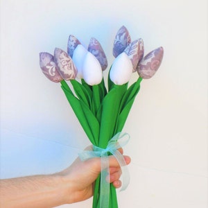 Fabric Flowers Alternative Bouquet Pale Purple Lilac & White - Etsy