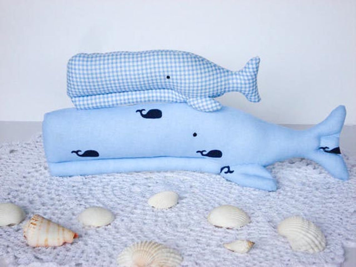 Stuffed Whale Toy Plush Softie Blue Whales Nautical Aquatic - Etsy
