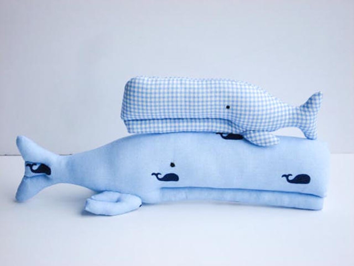 Stuffed Whale Toy Plush Softie Blue Whales Nautical Aquatic - Etsy
