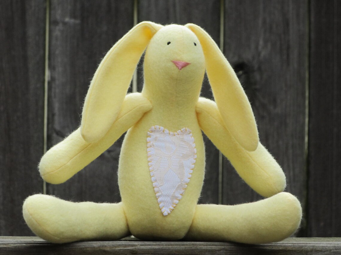 Yellow Bunny Rabbit Stuffed Doll Cute Soft Easter Bunny Hare | Etsy