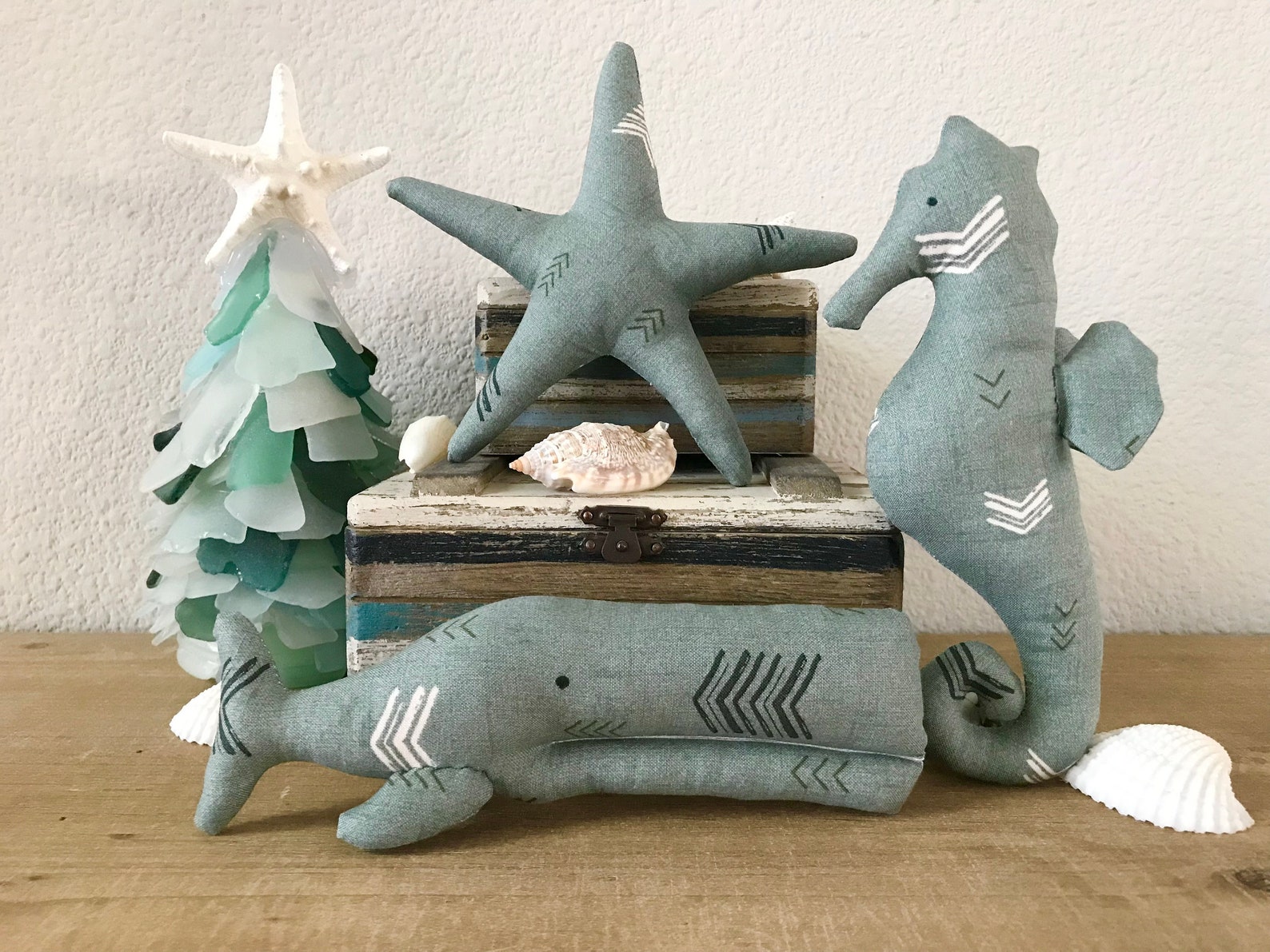 Plush Seahorse Starfish Whale Toy Teal Turquoise Stuffed - Etsy