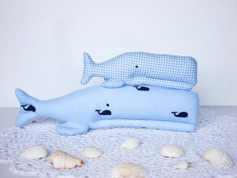 Stuffed Whale Toy Plush Softie Blue Whales Nautical Aquatic - Etsy