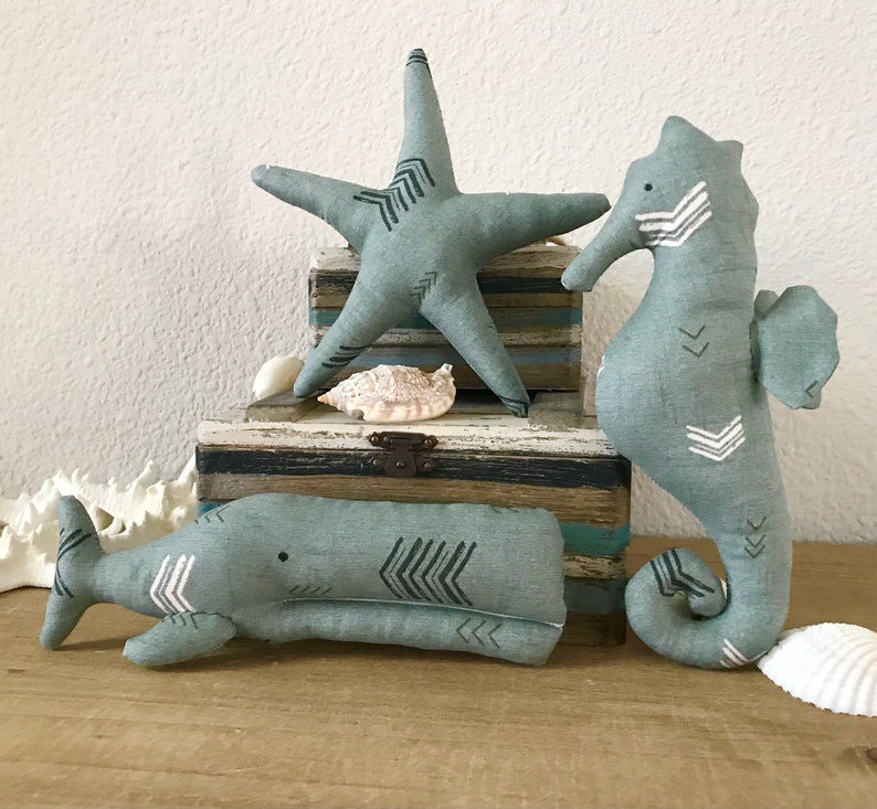 Plush Seahorse Starfish Whale Toy Teal Turquoise Stuffed - Etsy