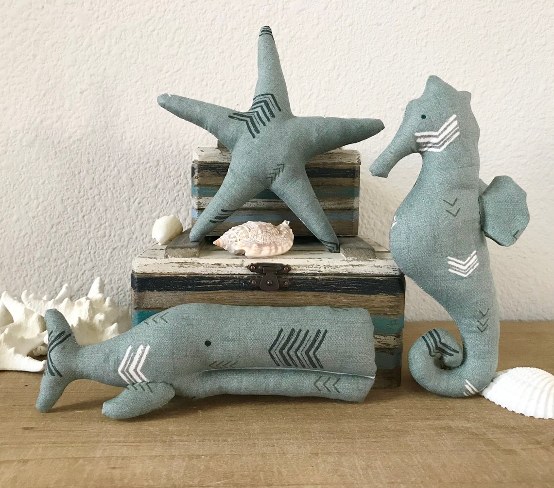 Plush Seahorse Starfish Whale Toy Teal Turquoise Stuffed | Etsy