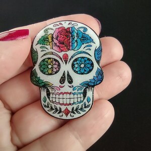 Serape Sugar Skull Pin - Etsy