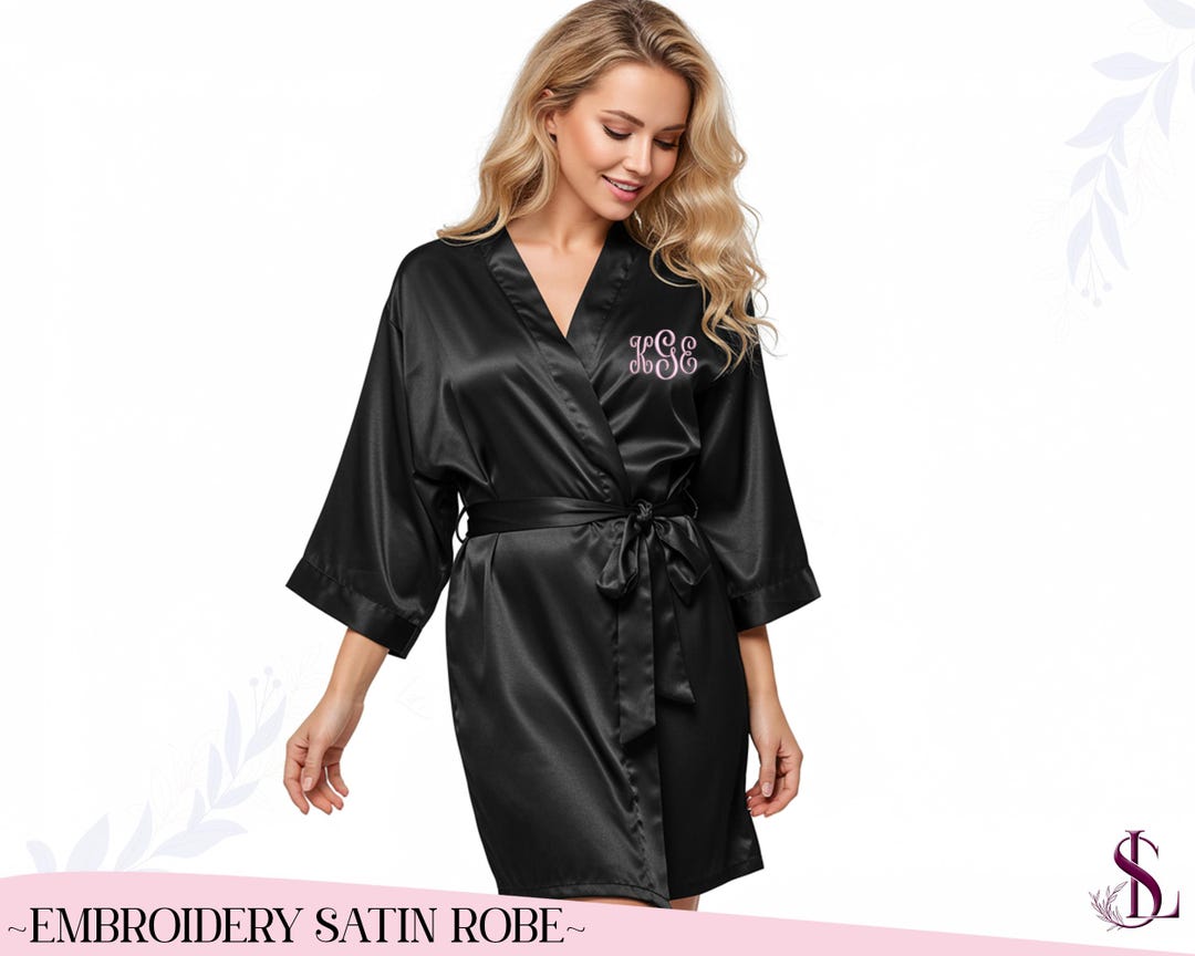 Embroidery Satin Robe Personalized Bridal Robe Bridesmaid Party Wear ...