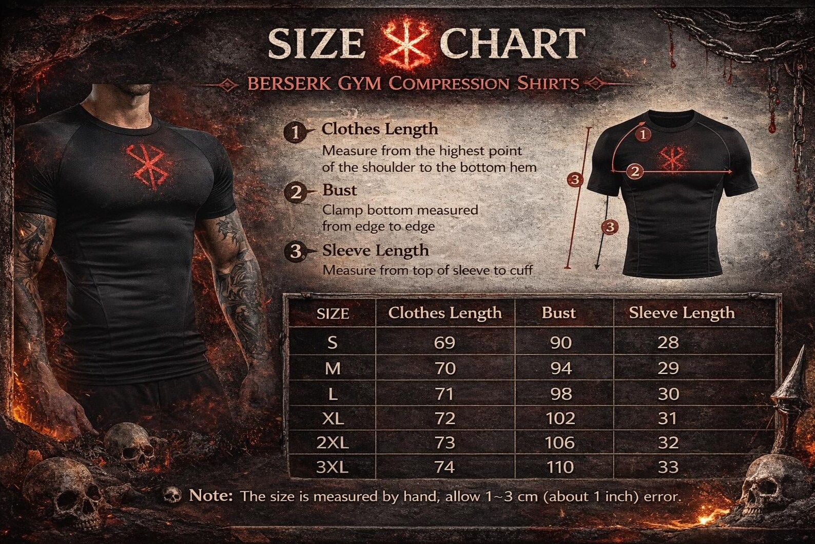 Berserk Gym Set – Anime Compression Shirt & Running Shorts Bundle ...