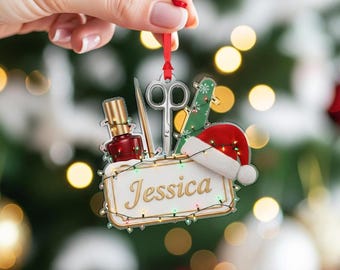 Personalized Nail Tech Acrylic Ornament, Nail Tech Christmas Gifts ...
