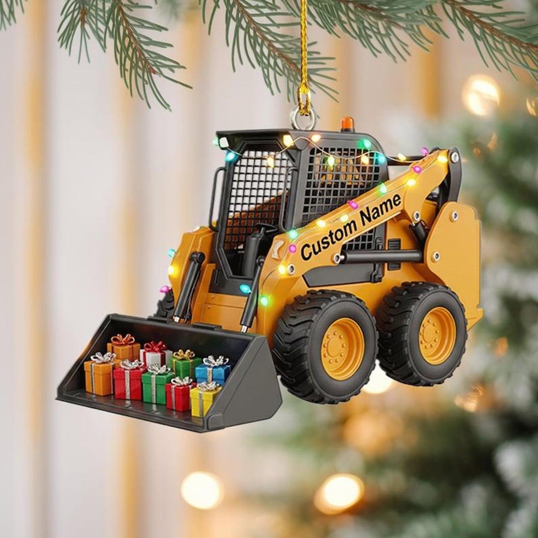 Personalized Skid Steer Loader Acrylic Christmas Ornament With Custom ...