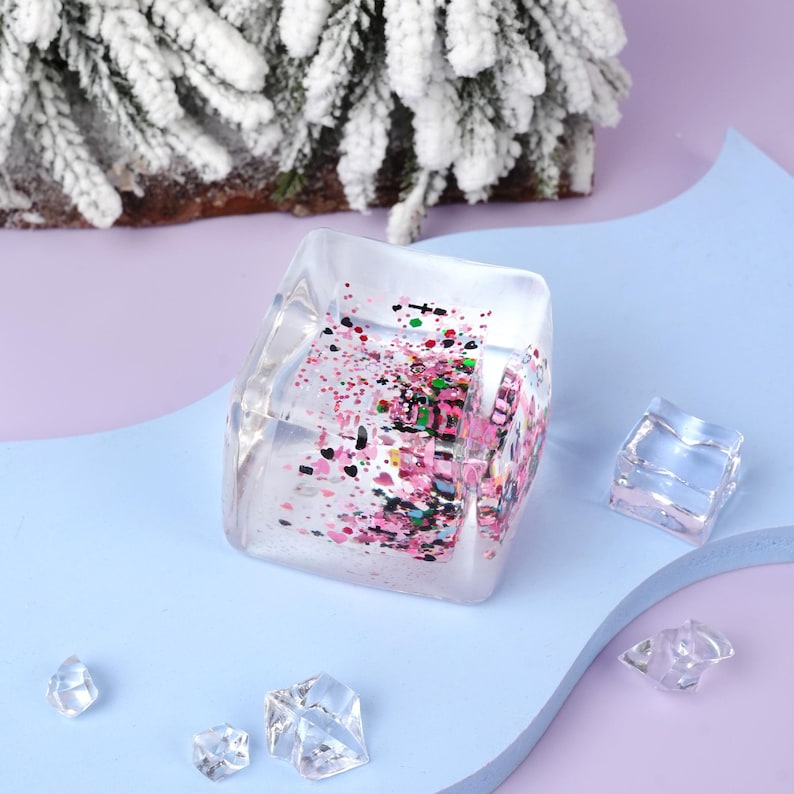 Handmade Glitter Liquid Sand Squishy Ice Cube, Sensory Fidget Toy ...