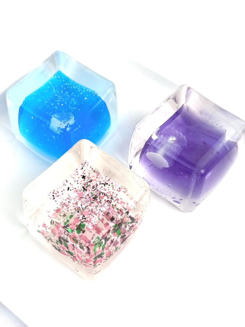 Handmade Glitter Liquid Sand Squishy Ice Cube, Sensory Fidget Toy ...