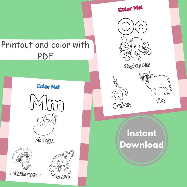 My ABC Coloring Booklet | Alphabet Coloring & Learning Book for Kids - Etsy