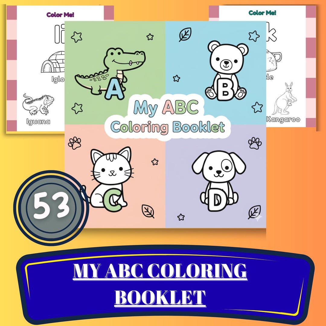 My ABC Coloring Booklet | Alphabet Coloring & Learning Book for Kids - Etsy