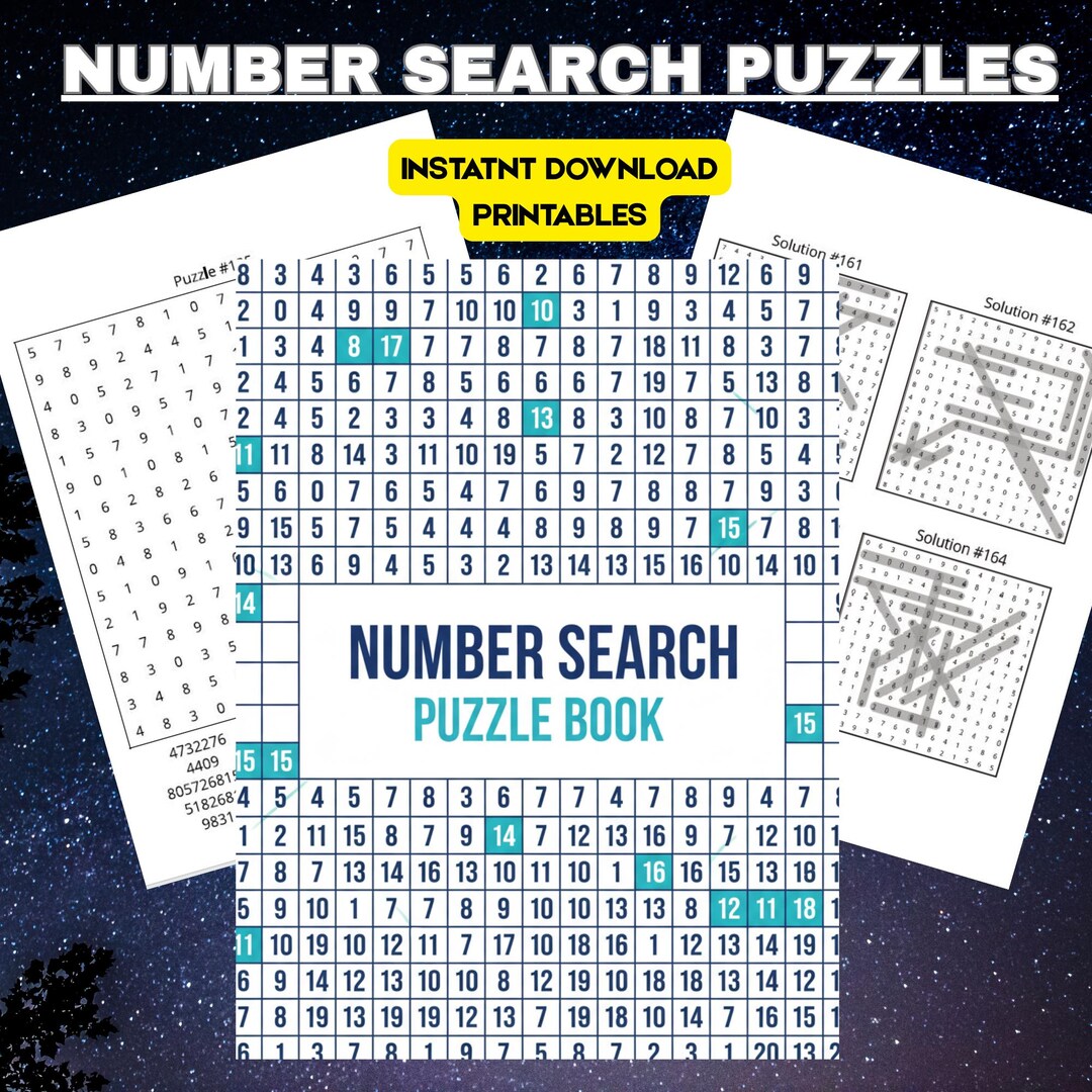 Number Search Puzzle Book | 3000+ Number Find Puzzles |brain Training ...