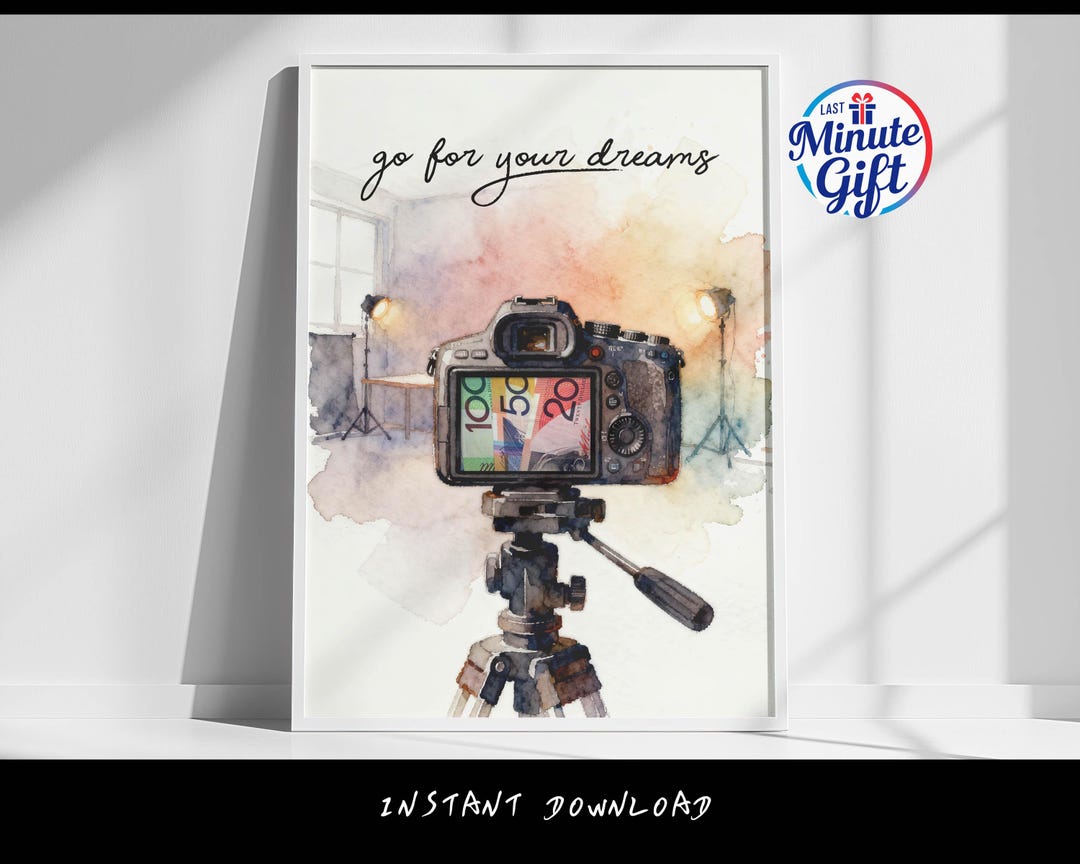 Camera Cash Gift Printable | Photographer Dream Fund (digital Download ...