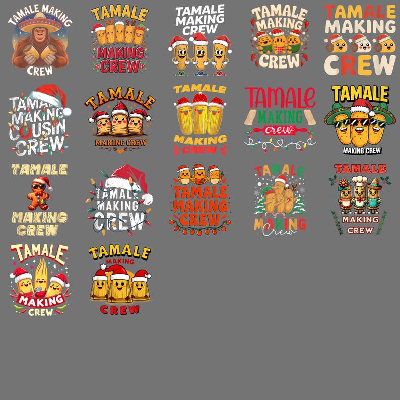 Tamale Making Crew Christmas PNG – Funny Mexican Holiday Humor Clipart ...