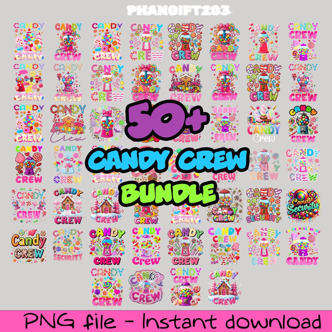 50+ Candy Land Candy Crew Decorations Sweetie Candy Squad, Digital ...
