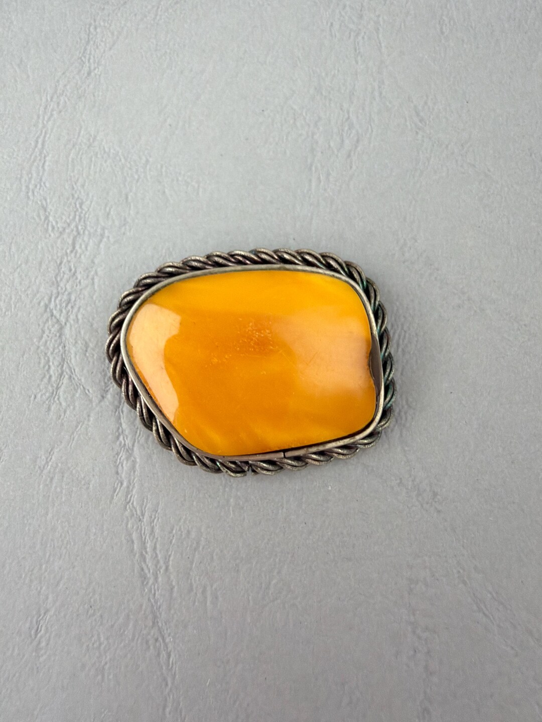 Natural Vintage Baltic Amber Brooch Egg Yolk, Soviet Russian Jewelry ...