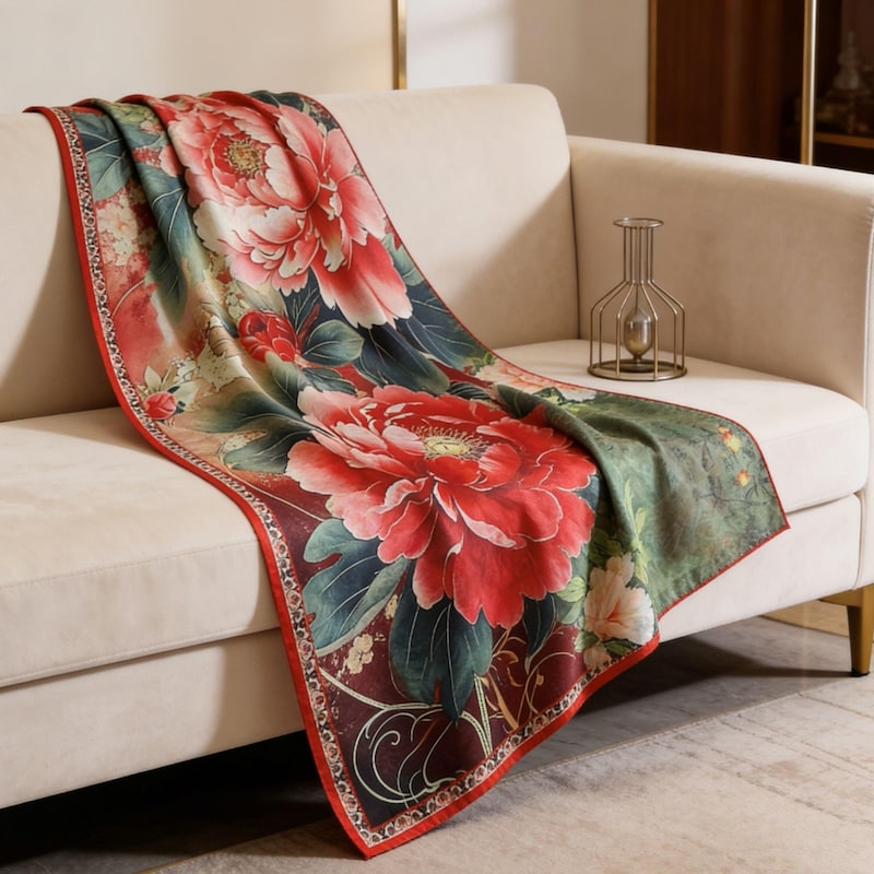 Silk Peony Shawl - Etsy