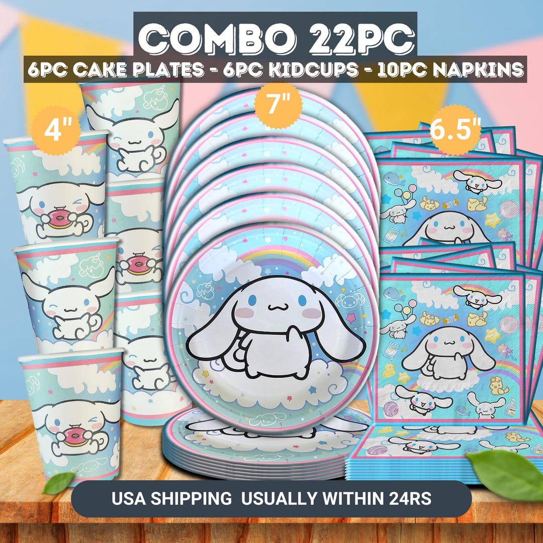 CINNAMOROLL Tableware Banner Plate Cups Napkins Party Supplies ...
