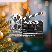 Personalized Director Chain Christmas Ornament, Film Clapper Christmas ...