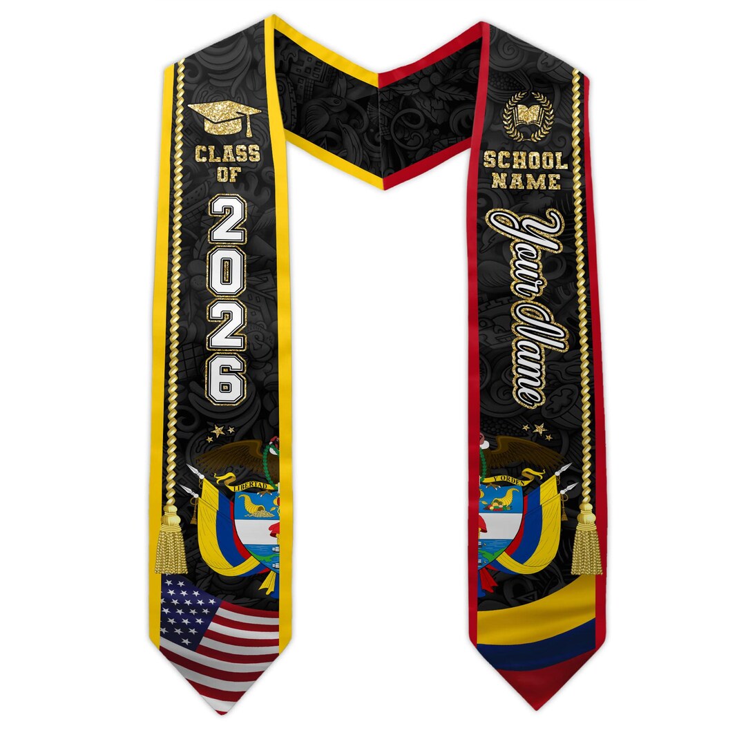 Custom Colombians Graduation Sash, Custom Colombians American Flag ...