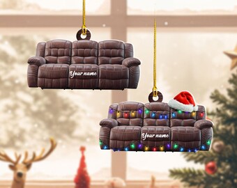 Personalized Sofa Ornament, Custom Name Couch Ornament, Couch Christmas ...